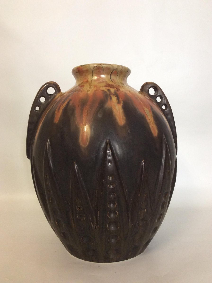 Art Deco Ceramic Vase by Gilbert Metenier, 1930s for sale at Pamono