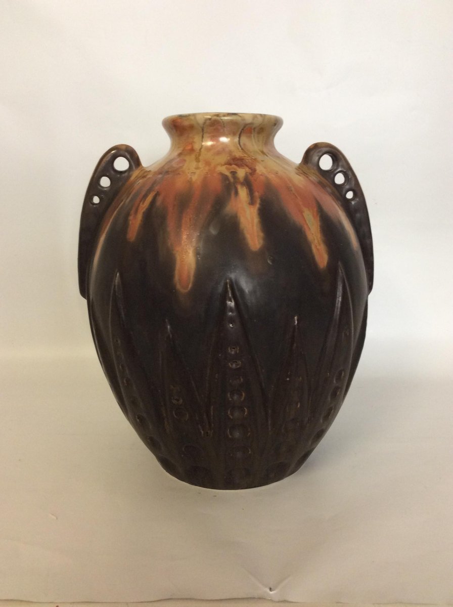 Art Deco Ceramic Vase by Gilbert Metenier, 1930s for sale at Pamono