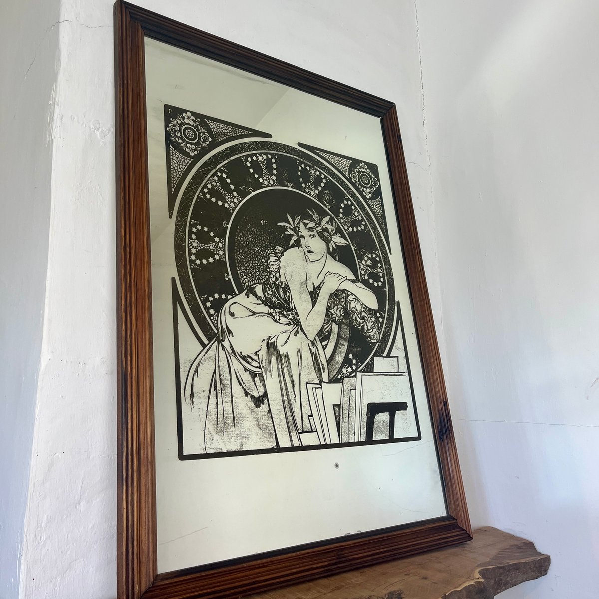 Alphonse Mucha Woman with Poppies Mirror for sale at Pamono