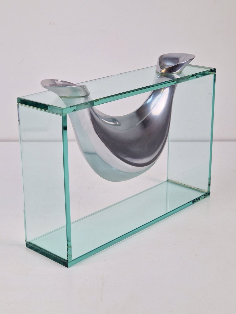 Modernist Art Object Vase in Glass by Lisa Mori, 1980s, Set of 4 for ...