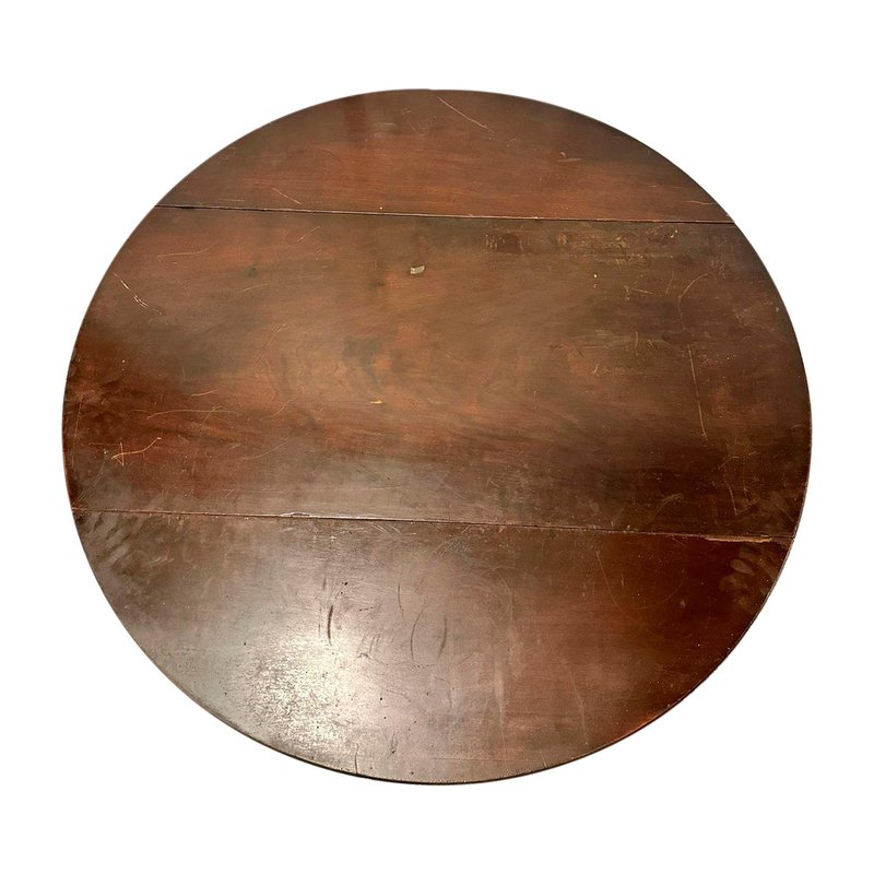 19th Century Victorian Round Folding Table with Bronze Details, England ...