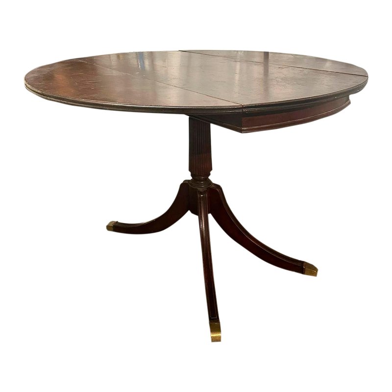 19th Century Victorian Round Folding Table with Bronze Details, England ...