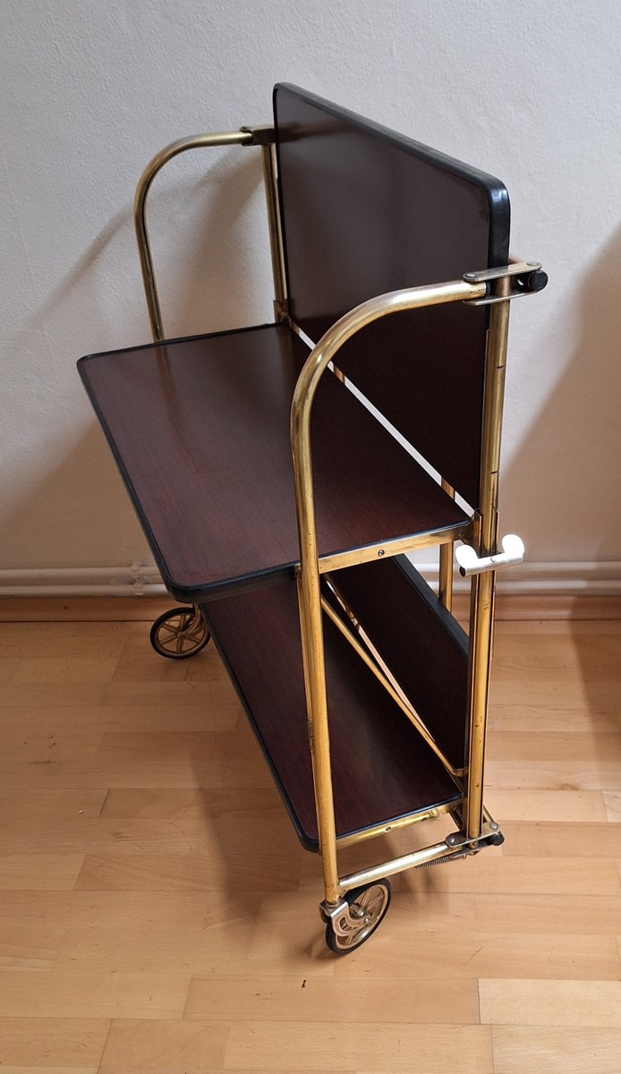 Vintage Tea Trolley with Metal Frame with Wheels and Formica Floors ...
