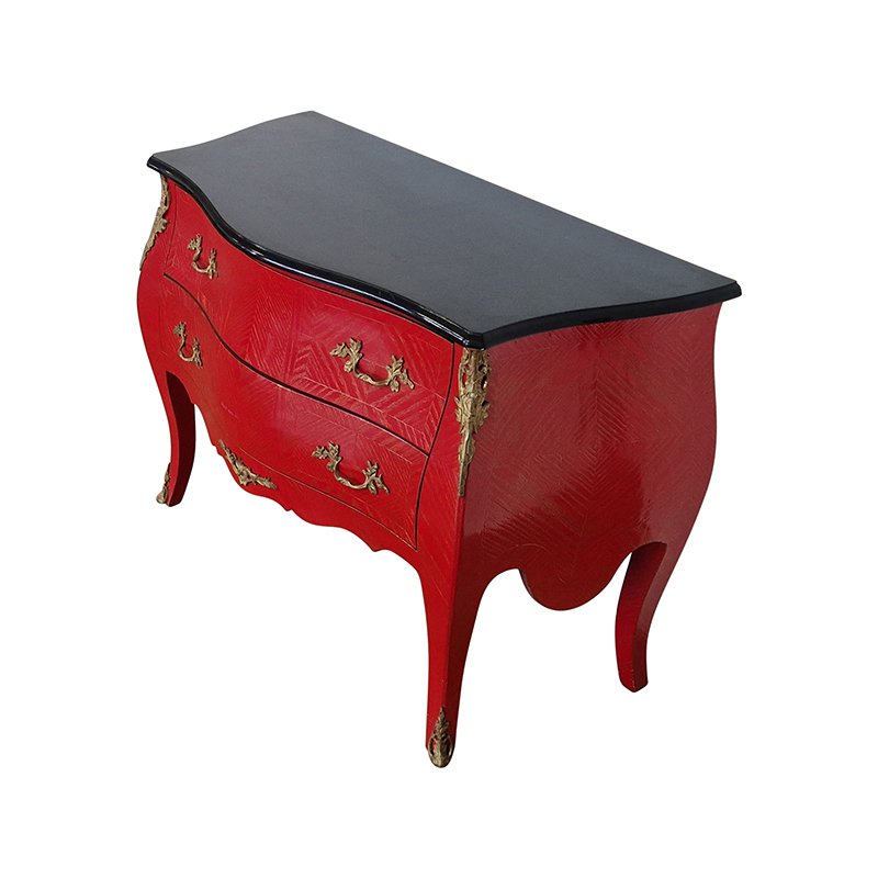 Red Baroque Chest of Drawers, 1990s for sale at Pamono