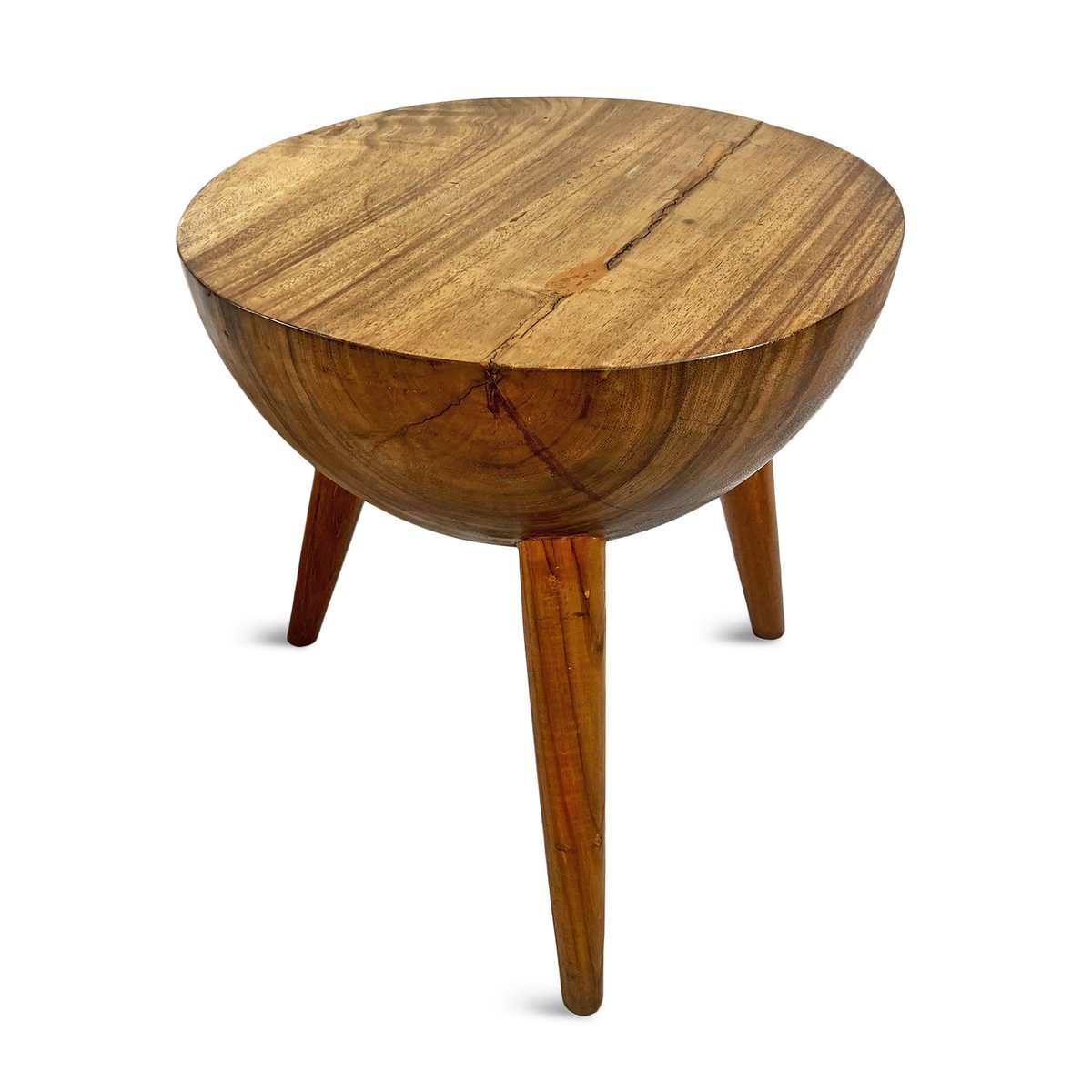 Acacia Three Leg Dome Stool Table for sale at Pamono