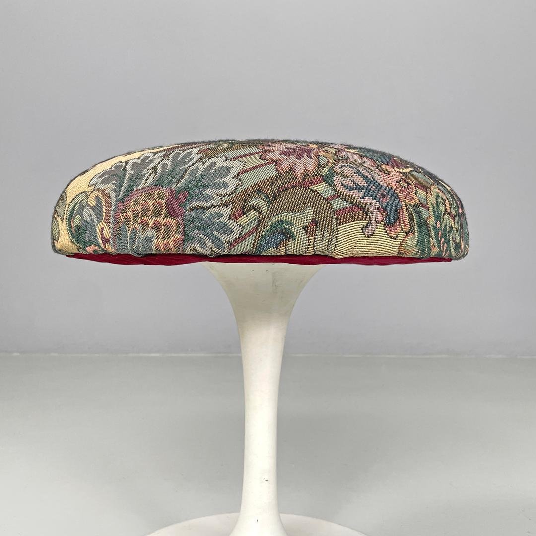 Modern American Floral Fabric Round Stool Tulip attributed to Eero ...