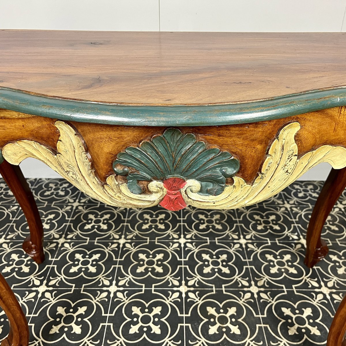 Mid-Century Belle Époque French Mahogany Half Moon Console Table for ...