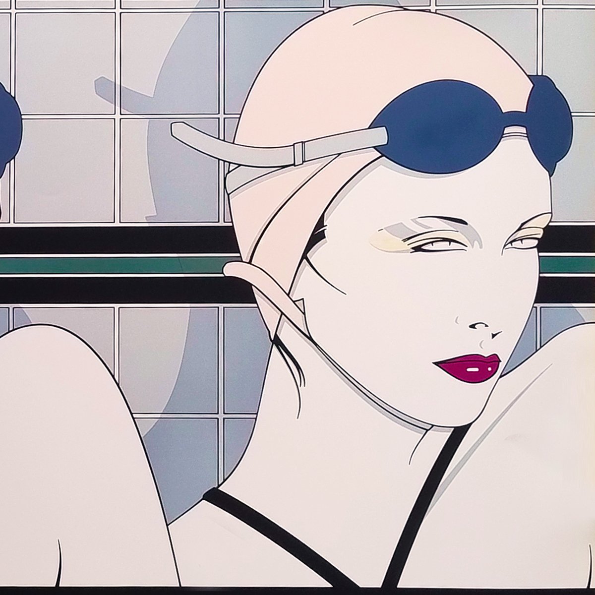 Patrick Nagel, Swimmers, Lithograph, 1970s for sale at Pamono