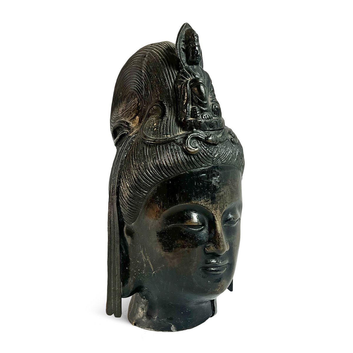 Antique Bronze Quan Yin Head, 1890s for sale at Pamono