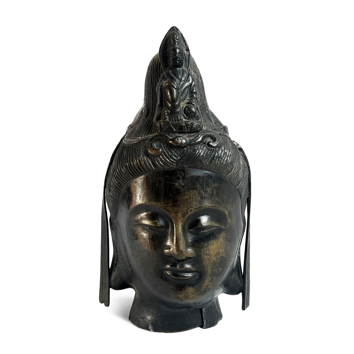 Antique Bronze Quan Yin Head, 1890s for sale at Pamono