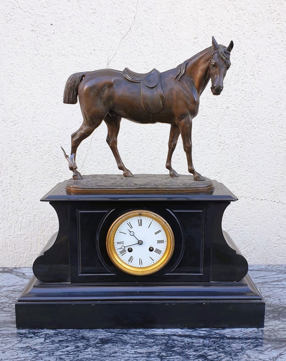 Horse Clock by Emile Loiseau, 19th Century for sale at Pamono