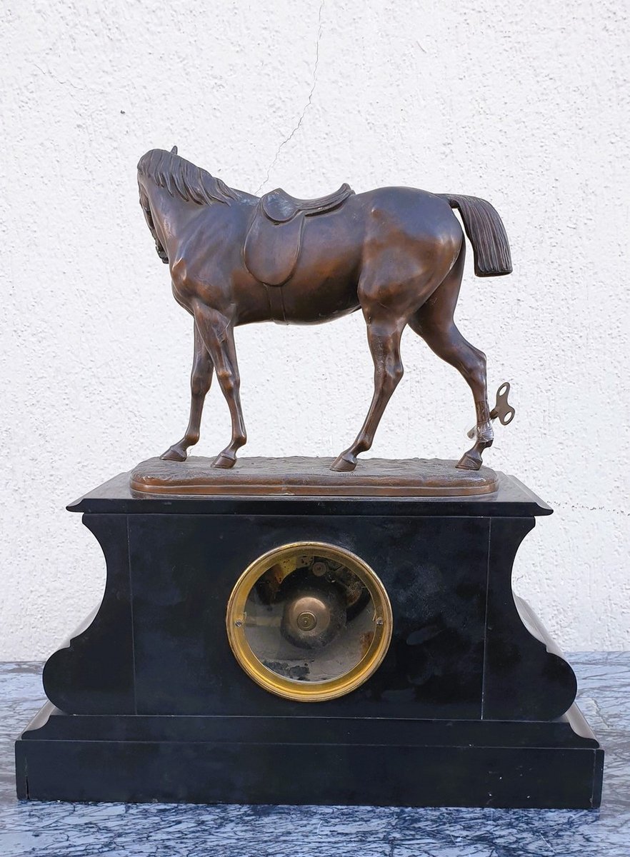 Horse Clock by Emile Loiseau, 19th Century for sale at Pamono