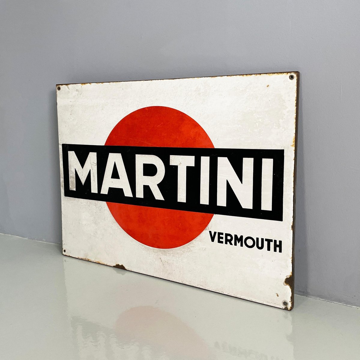 Italian Modern Metal Wall Advertising Sign of Martini Vermouth, 1980s ...