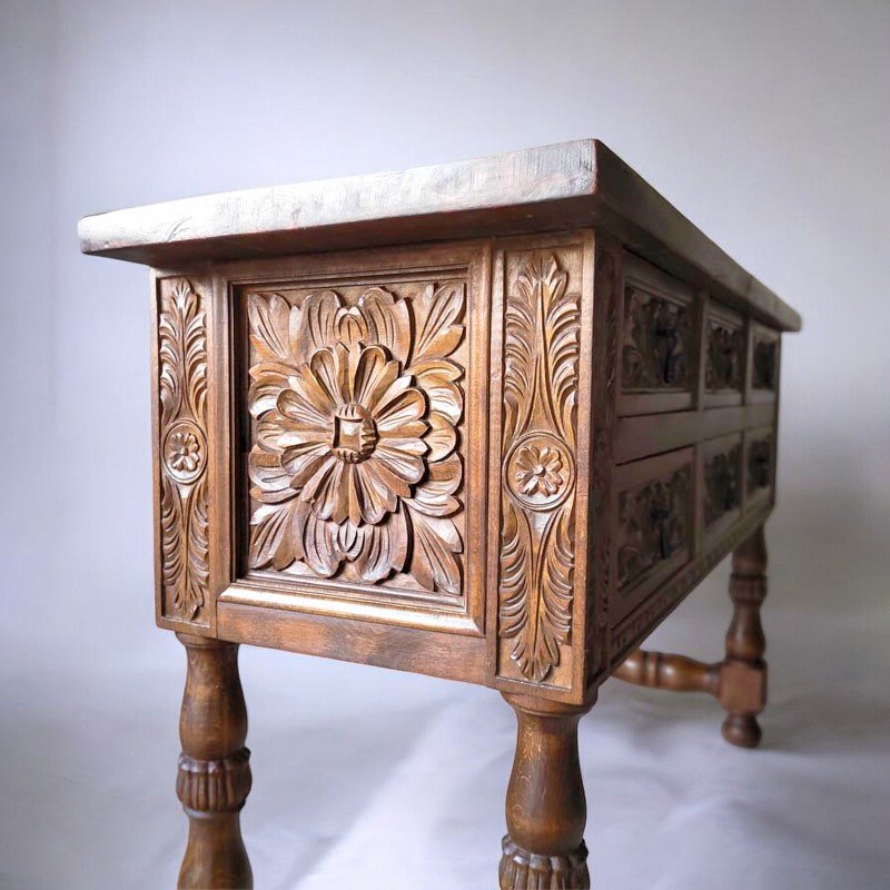 Spanish Hand Carved Console Table, 1920s for sale at Pamono
