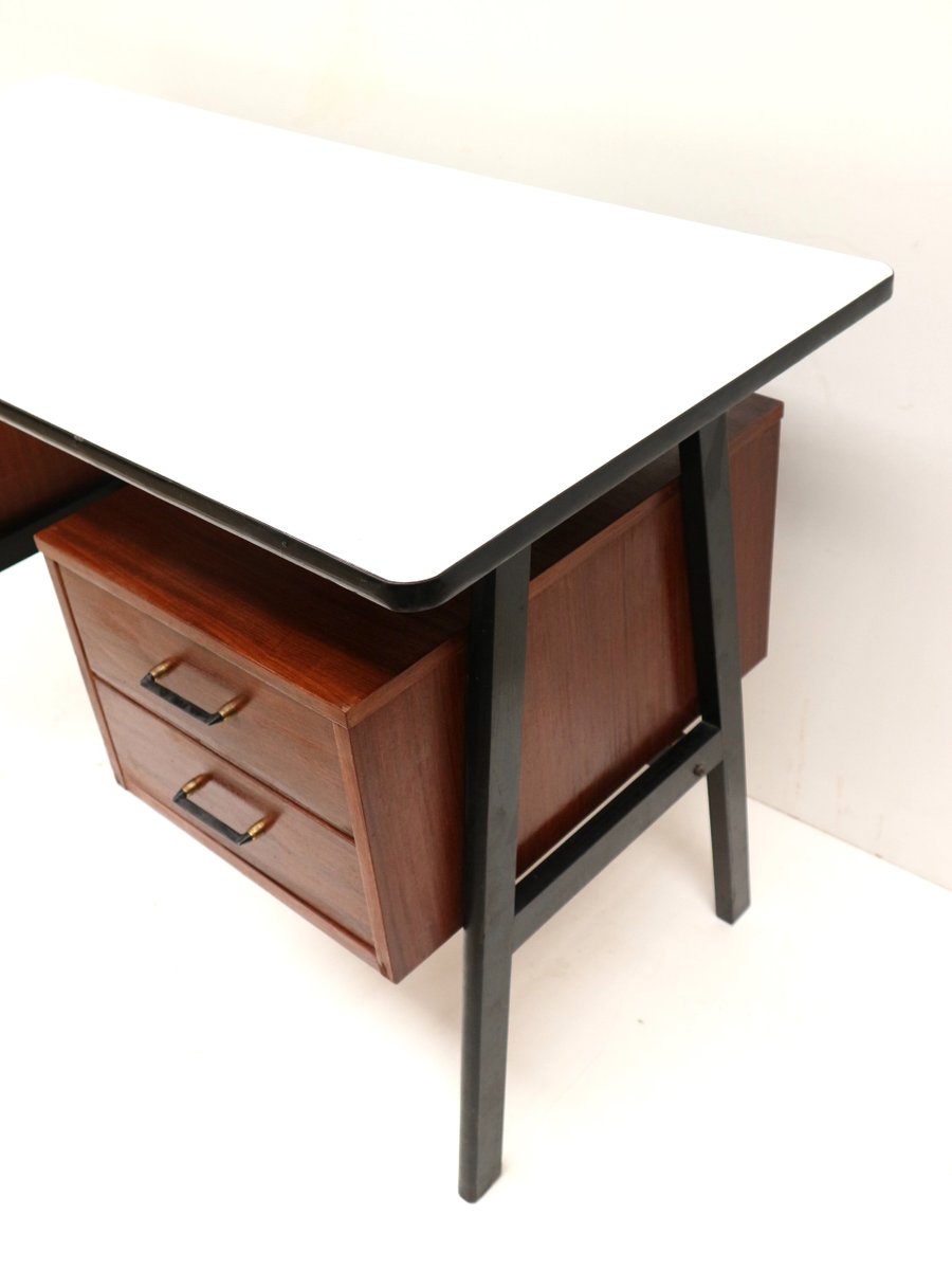 Vintage Desk with Drawers and Formica Top, 1970s for sale at Pamono