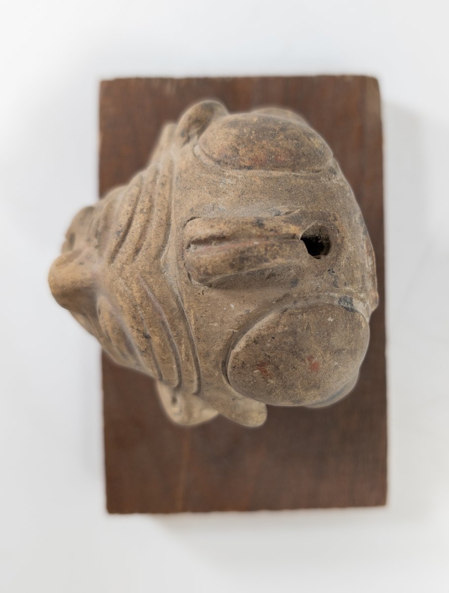 Pre-Columbian Pottery Head on Wood Base for sale at Pamono