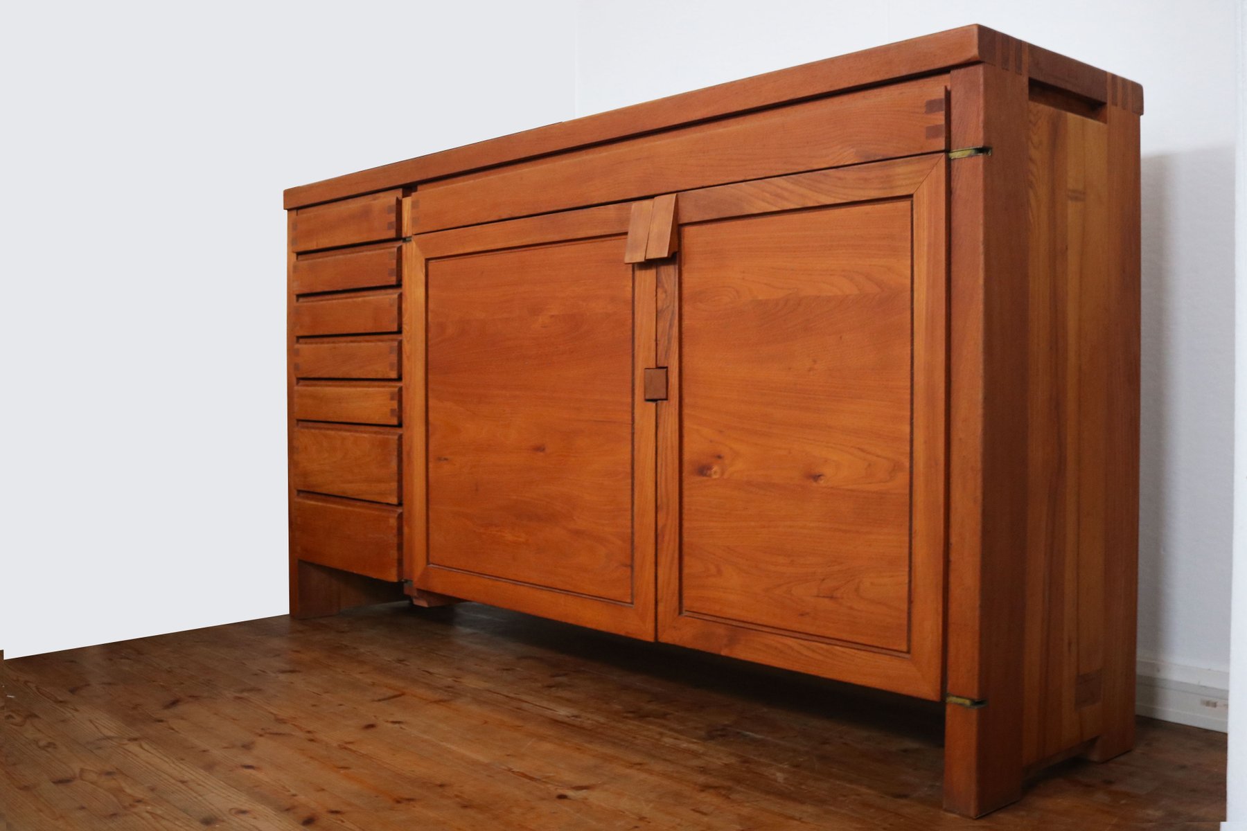 Mid-Century Model R13 Sideboard in Elm by Pierre Chapo, France, 1950s ...