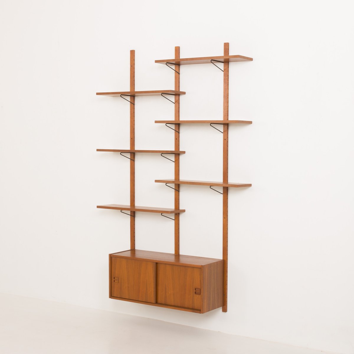Mid-Century Modern Scandinavian Teak Wall Unit, Denmark, 1970s for sale ...