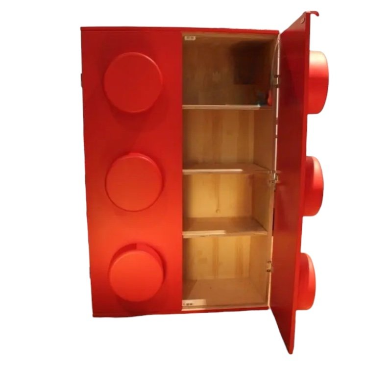 Vintage Wardrobe with Two Doors in Lego Shape for sale at Pamono