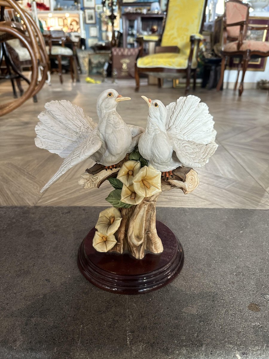 Neapolitan Sculpture in Biscuit Porcelain Depicting Two Doves from ...