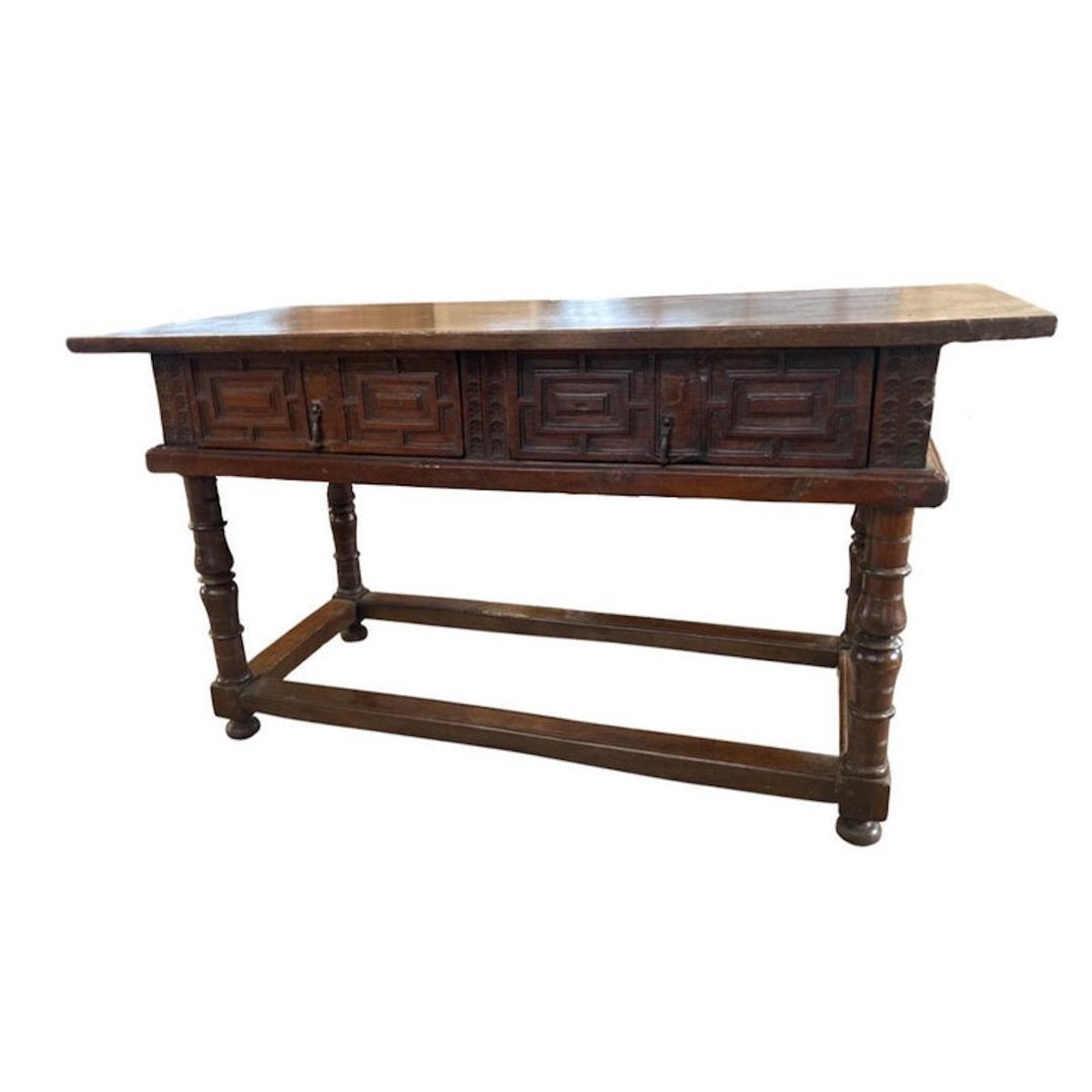 Antique Italian Baroque Walnut Table for sale at Pamono
