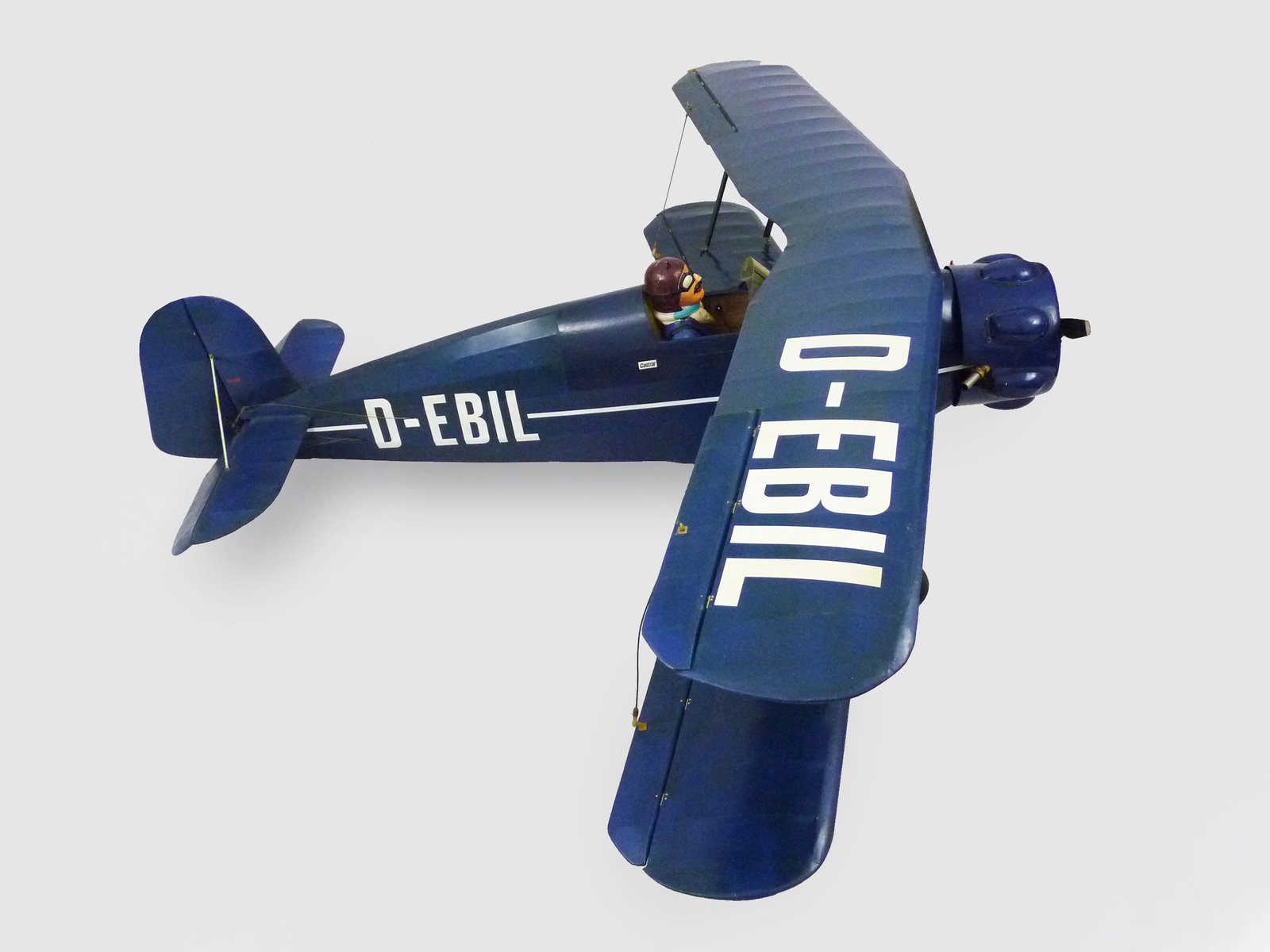 Large Model of D-Ebil Biplane Aircraft, 1970s for sale at Pamono