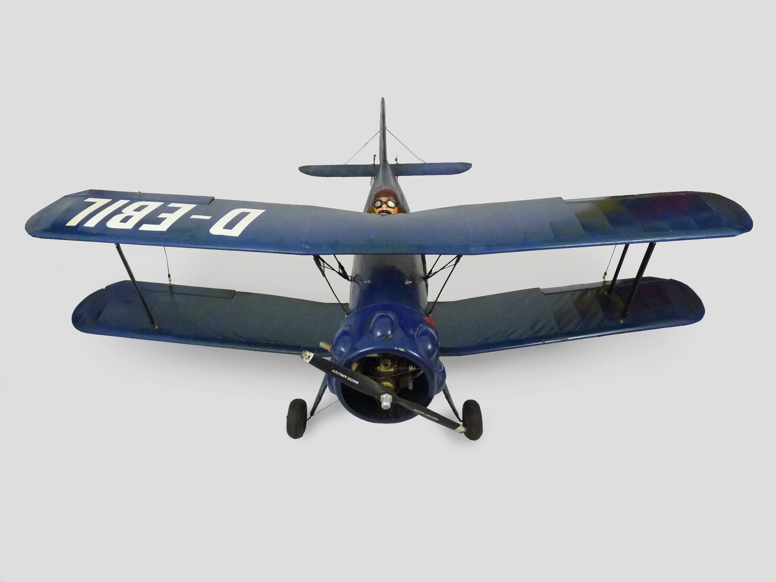 Large Model of D-Ebil Biplane Aircraft, 1970s for sale at Pamono