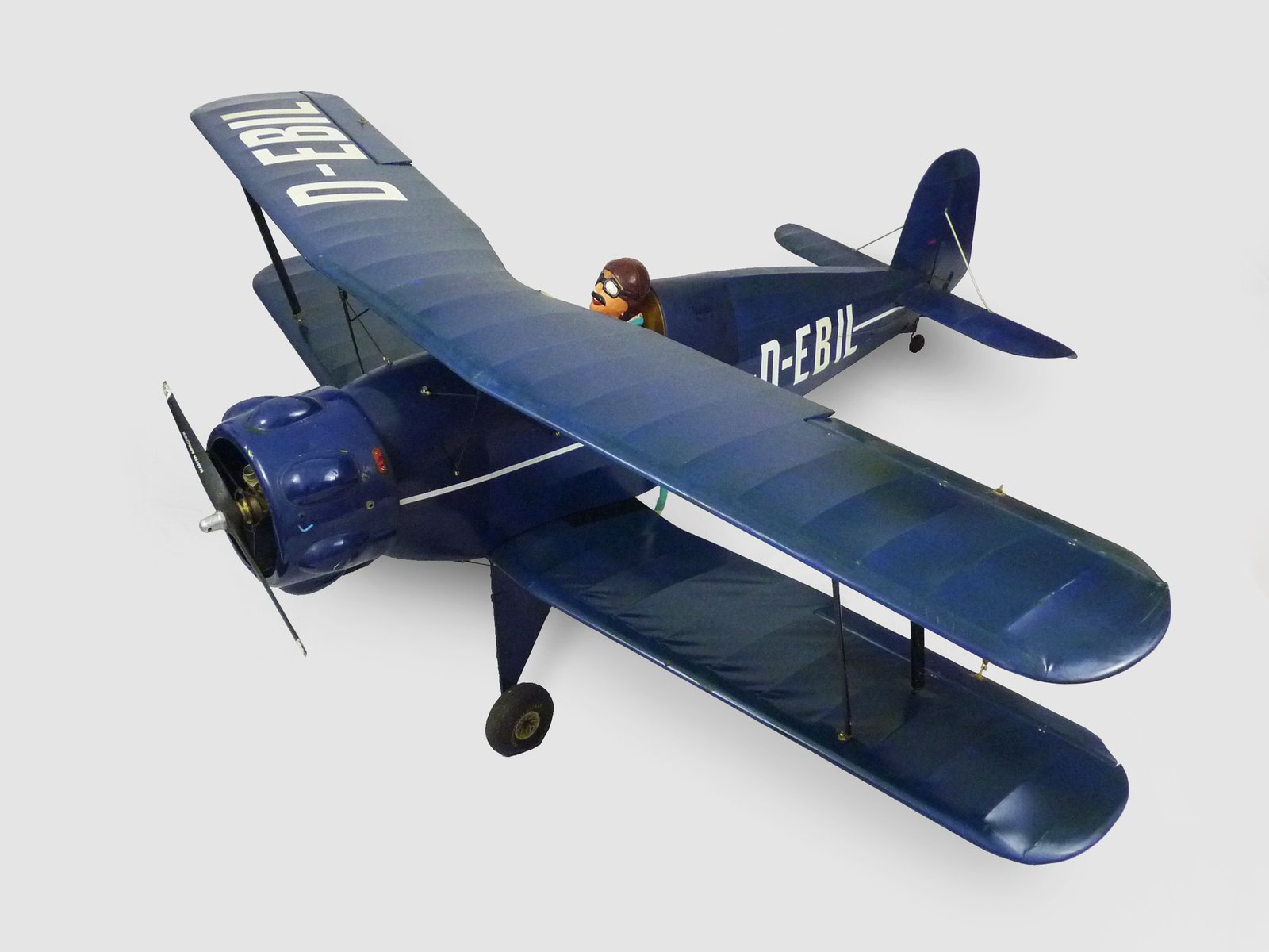 Large Model of D-Ebil Biplane Aircraft, 1970s for sale at Pamono