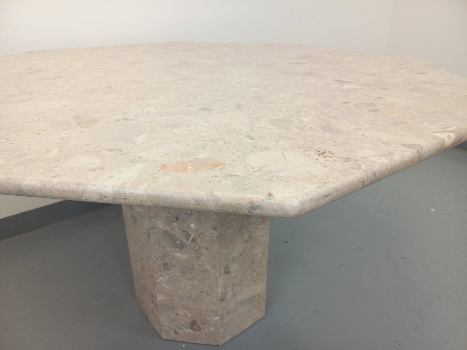 Vintage Octagonal Marble Dining Table, 1970s for sale at Pamono