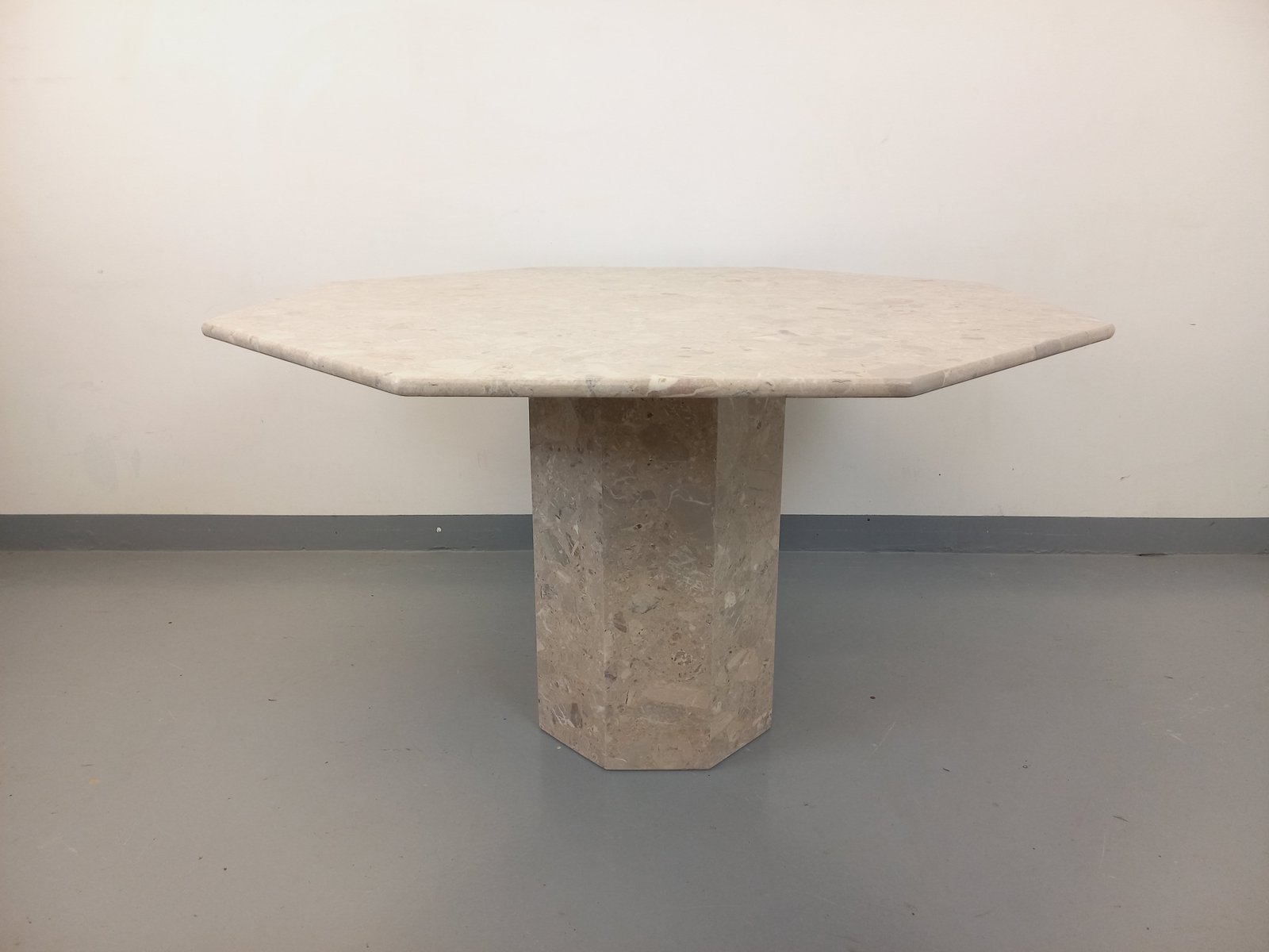 Vintage Octagonal Marble Dining Table, 1970s for sale at Pamono
