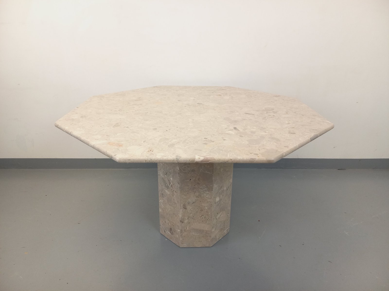 Vintage Octagonal Marble Dining Table, 1970s for sale at Pamono