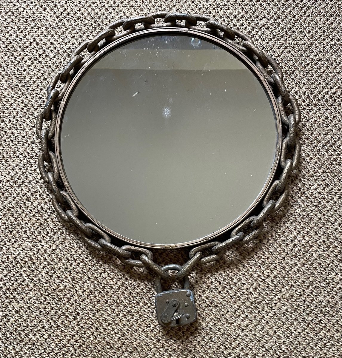 Brutalist Chain Mirror for sale at Pamono