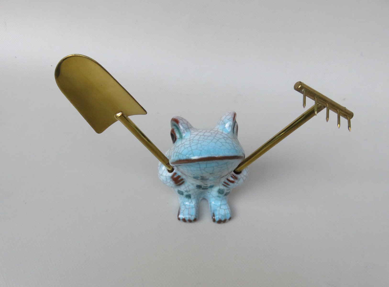 Cactus Cutlery Frog with Shovel and Rake by Walter Bosse for Karlsruhe ...