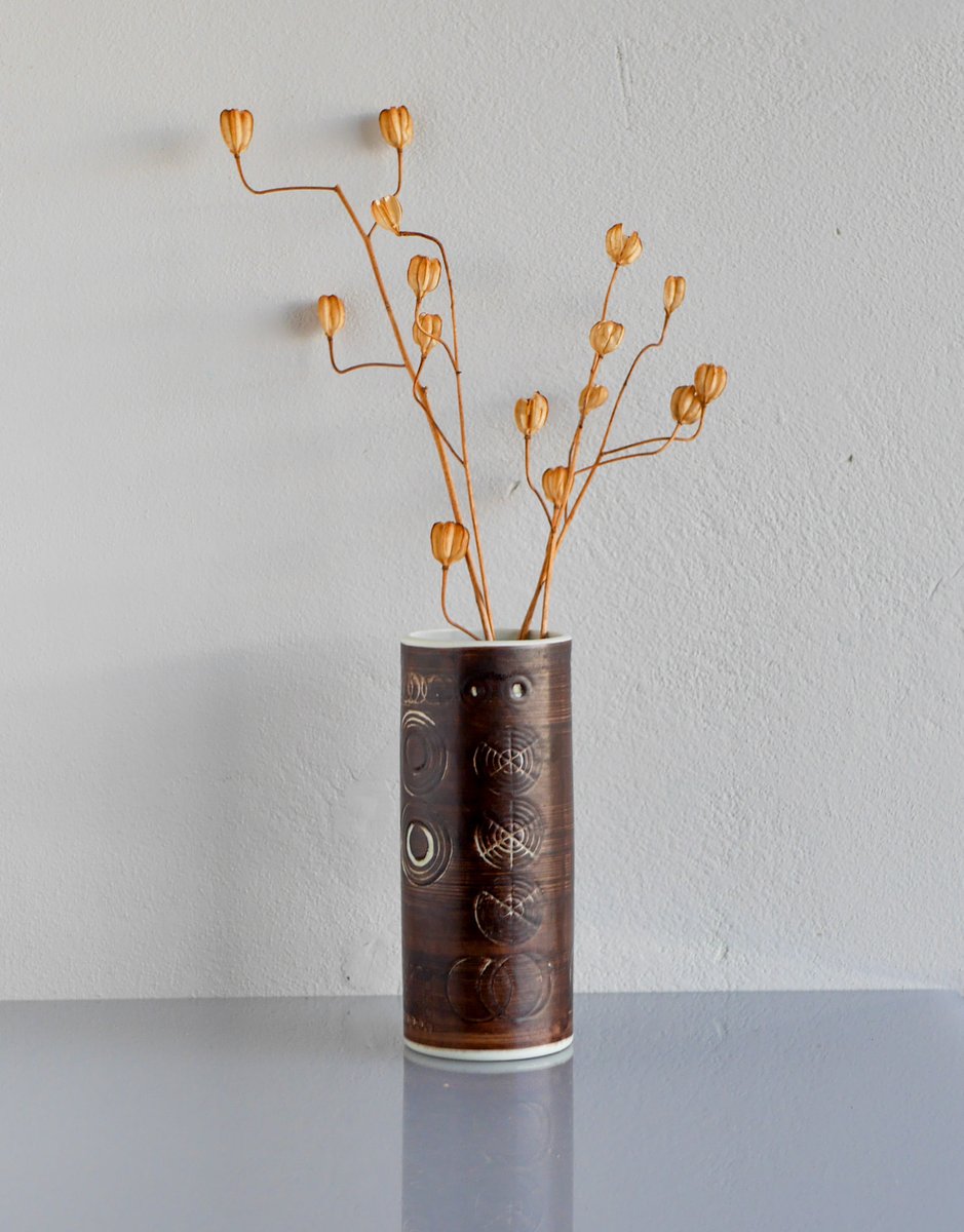 Vintage Scandinavian Art Pottery Vase by Alberius for Rörstrand, Sweden ...