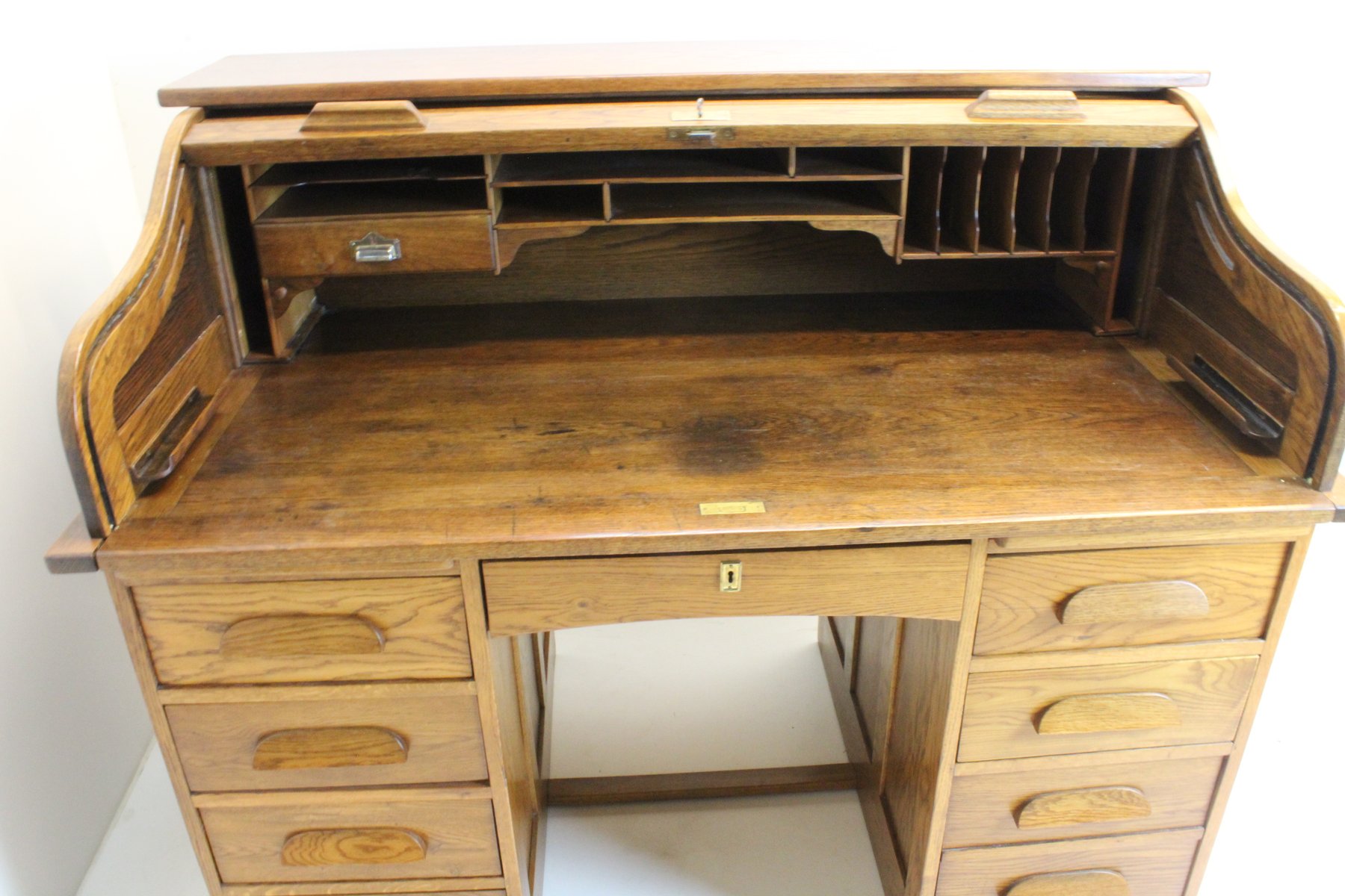American Desk with Roller Blind for sale at Pamono