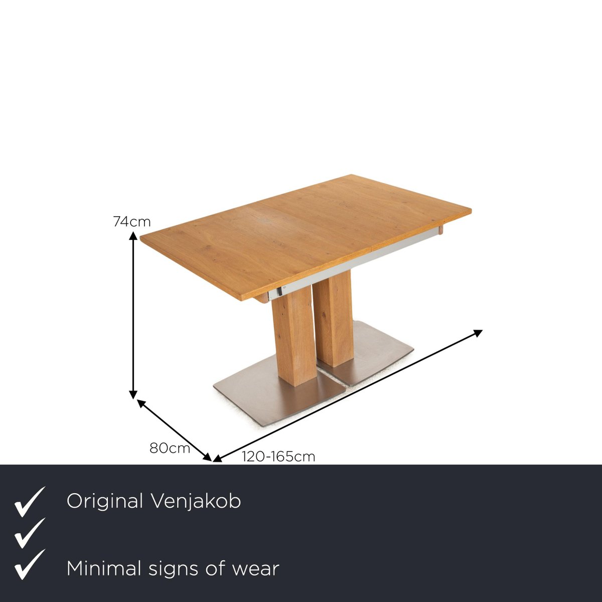 Wooden Dining Table in Brown Oak from Venjakob for sale at Pamono
