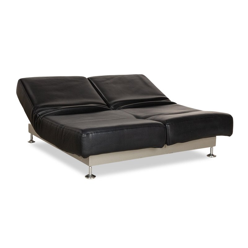 Damier Leather Sofa Set in Black from Edra, Set of 3 for sale at Pamono
