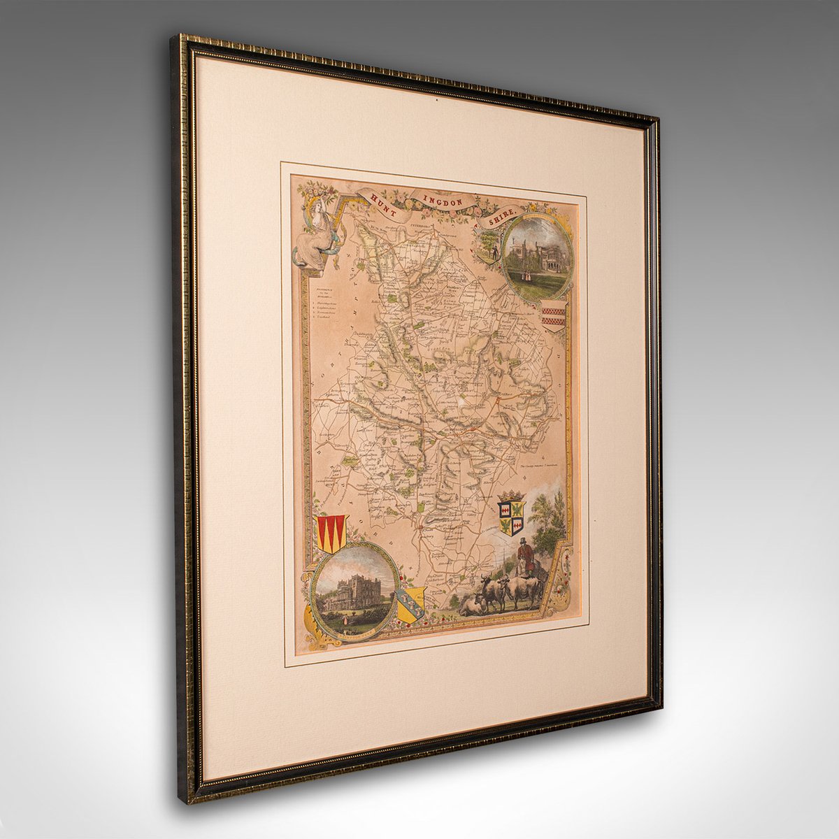 English Lithography Map Huntingdonshire for sale at Pamono