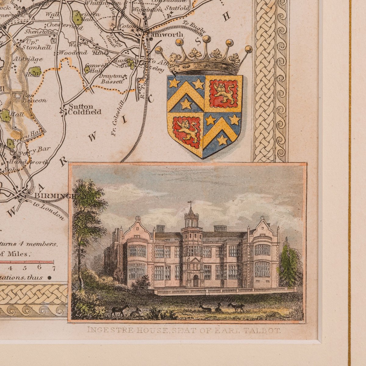 English County Map Staffordshire for sale at Pamono