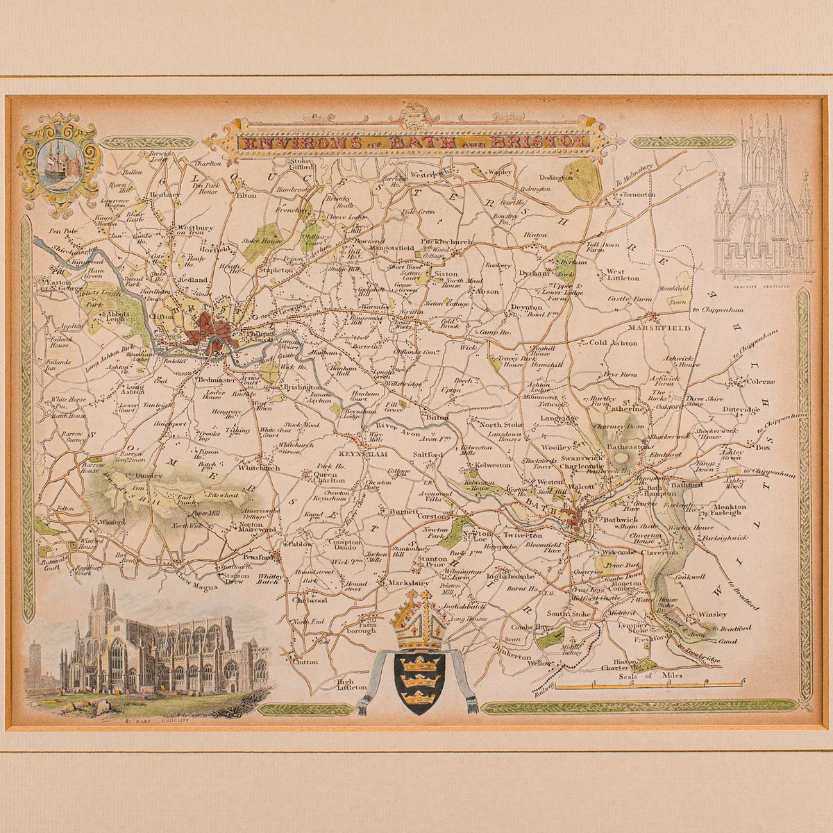 English Environs of Bath & Bristol Map for sale at Pamono