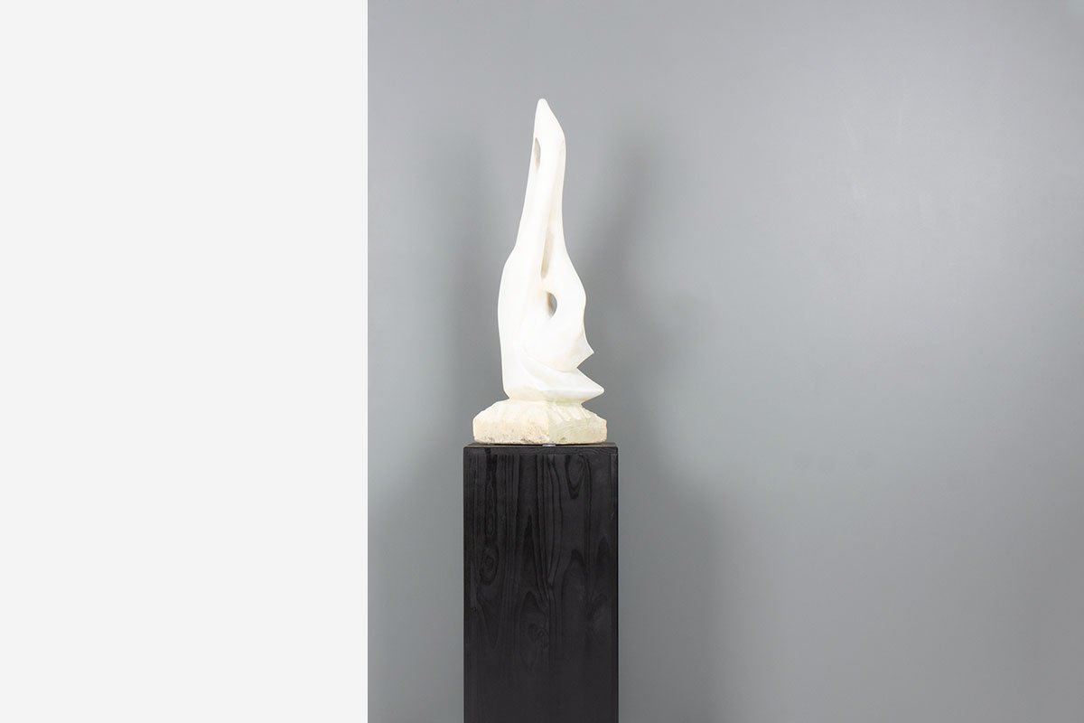 Sculpture on Base, 1970, Stone & Plaster for sale at Pamono