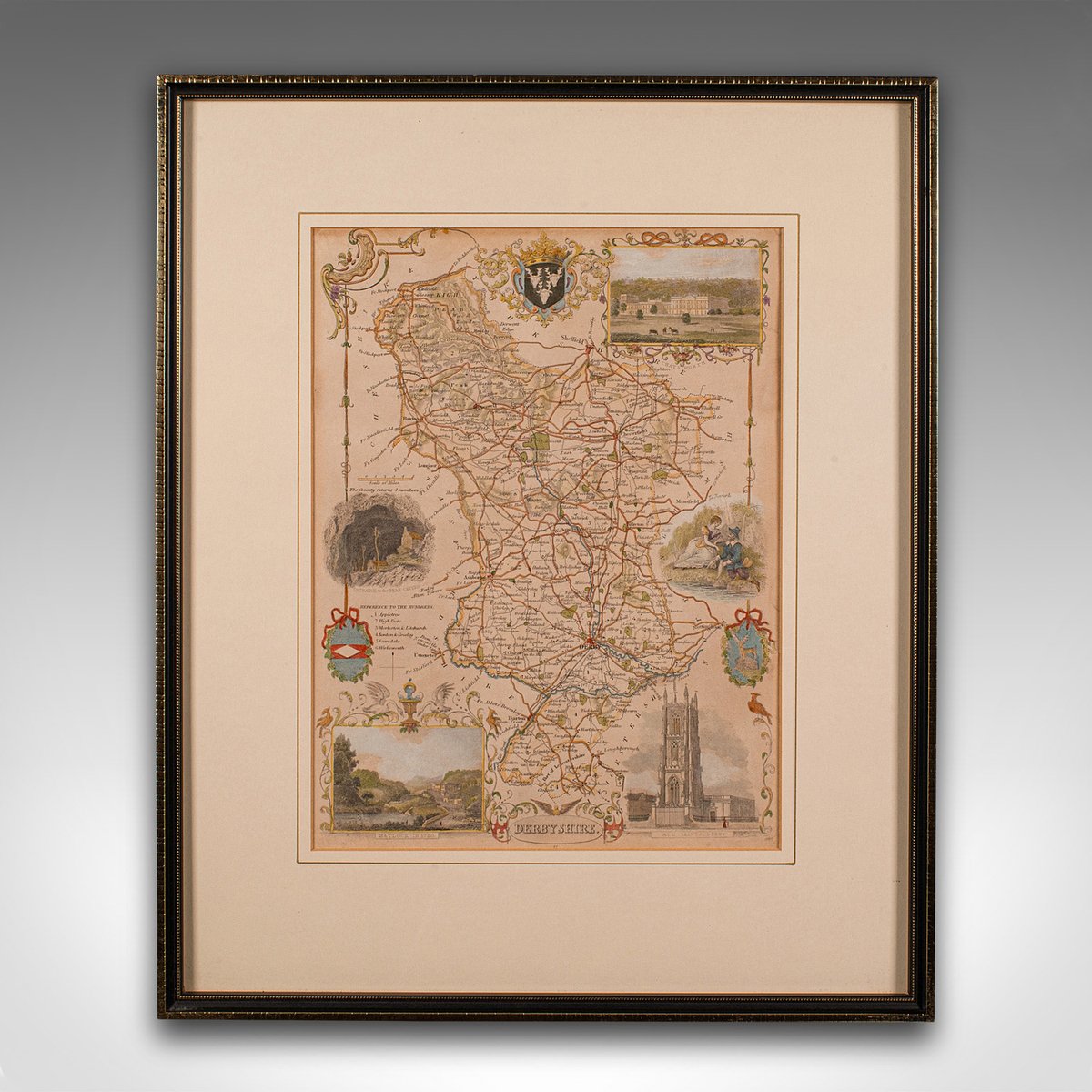 English Lithography Map Derbyshire for sale at Pamono
