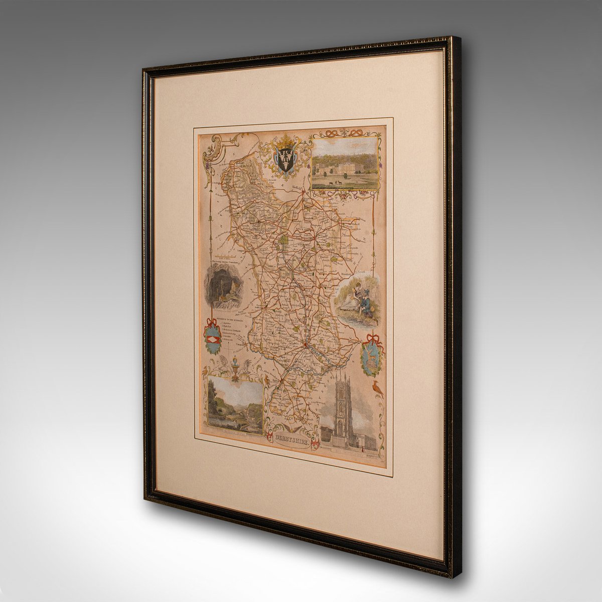 English Lithography Map Derbyshire for sale at Pamono