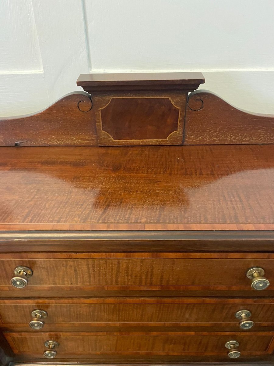 Edwardian Mahogany Inlaid Writing Desk, 1900s for sale at Pamono