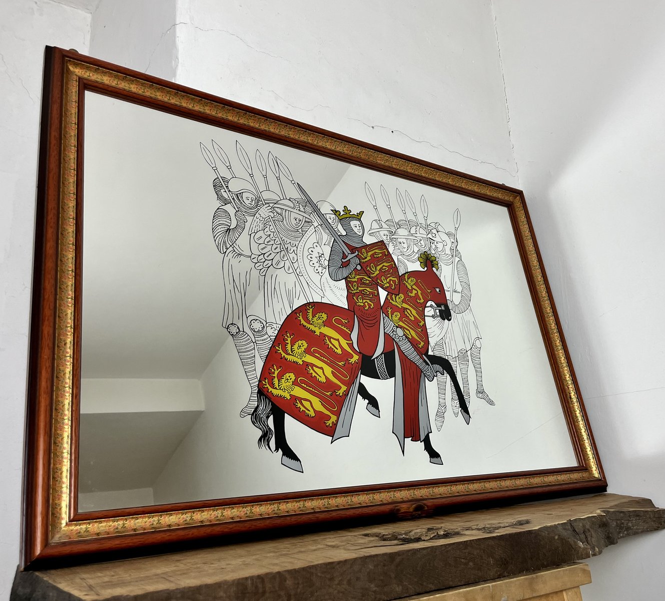 William the Conquer Historical Picture Mirror for sale at Pamono
