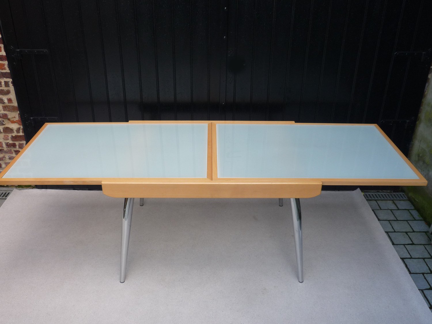 Wood and Glass Dining Table, 1990s for sale at Pamono