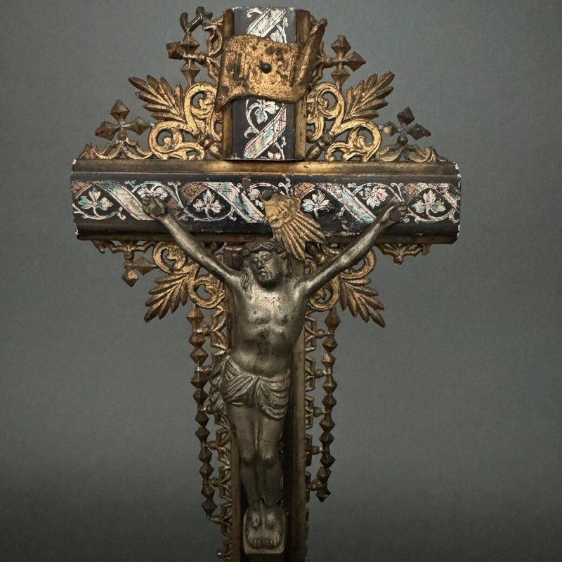 Napoleon Iii Louis Xiv Cross in Carved Wood and Bronze for sale at Pamono