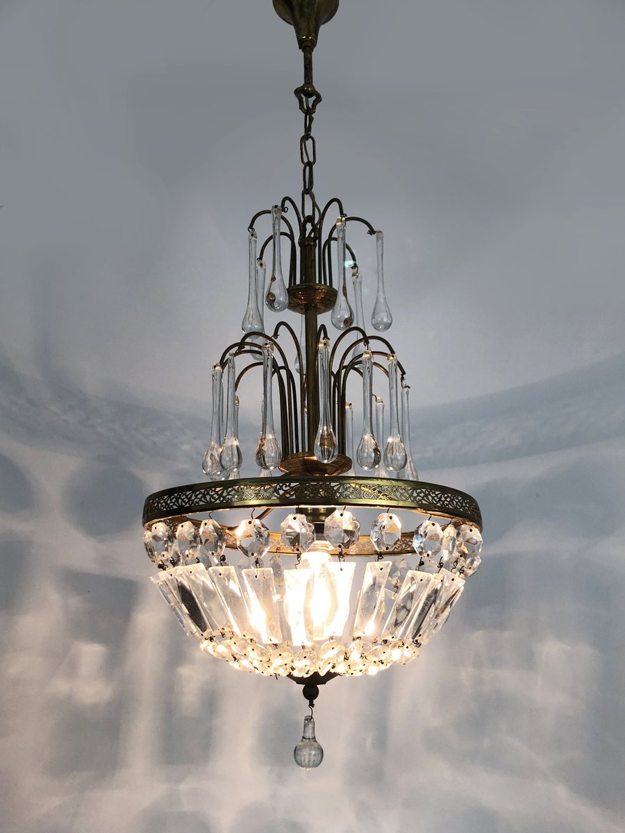 Brass Crown Ceiling Light, 1970s for sale at Pamono