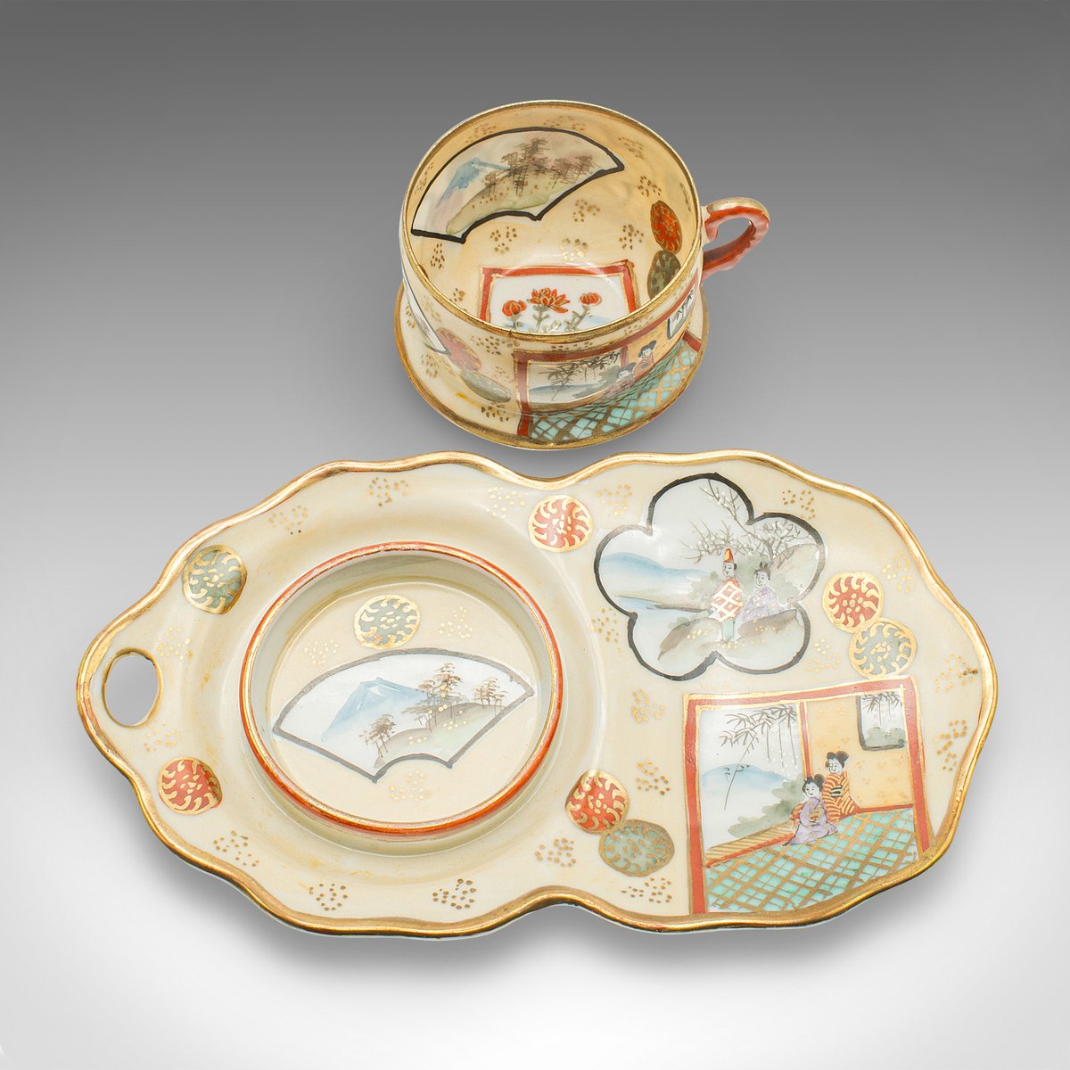 Antique Japanese Geisha Tea Set in Ceramic, 1920s, Set of 11 for sale ...