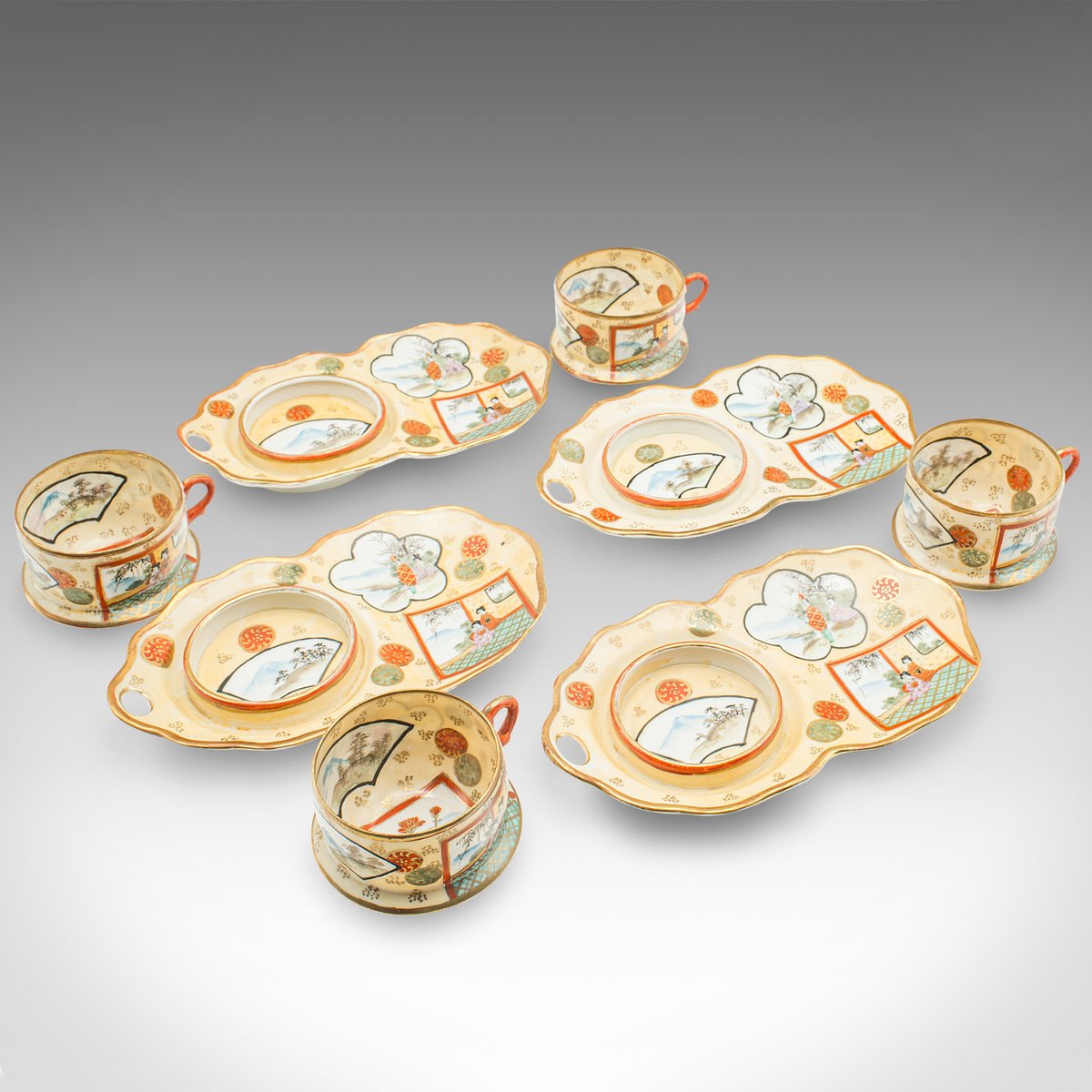 Antique Japanese Geisha Tea Set in Ceramic, 1920s, Set of 11 for sale ...